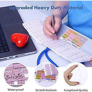 Lisol EKG Badge Cards - Nurse EKG Leads Badge Buddy Nursing ECG Caliper Tool Cardiac Rhythm Strips Interpretation Cheat Sheets for Badge ACLS Reference Card Ruler Medical Accessories Telemetry Reader