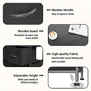 Devoko Dresser for Bedroom with 8 Drawers, Wide Chest of Drawers with Fabric Bins, Storage Organizer Unit with Steel Frame and Wooden Top for Living Room, Closets, TV Stand,Hallway and Entryway