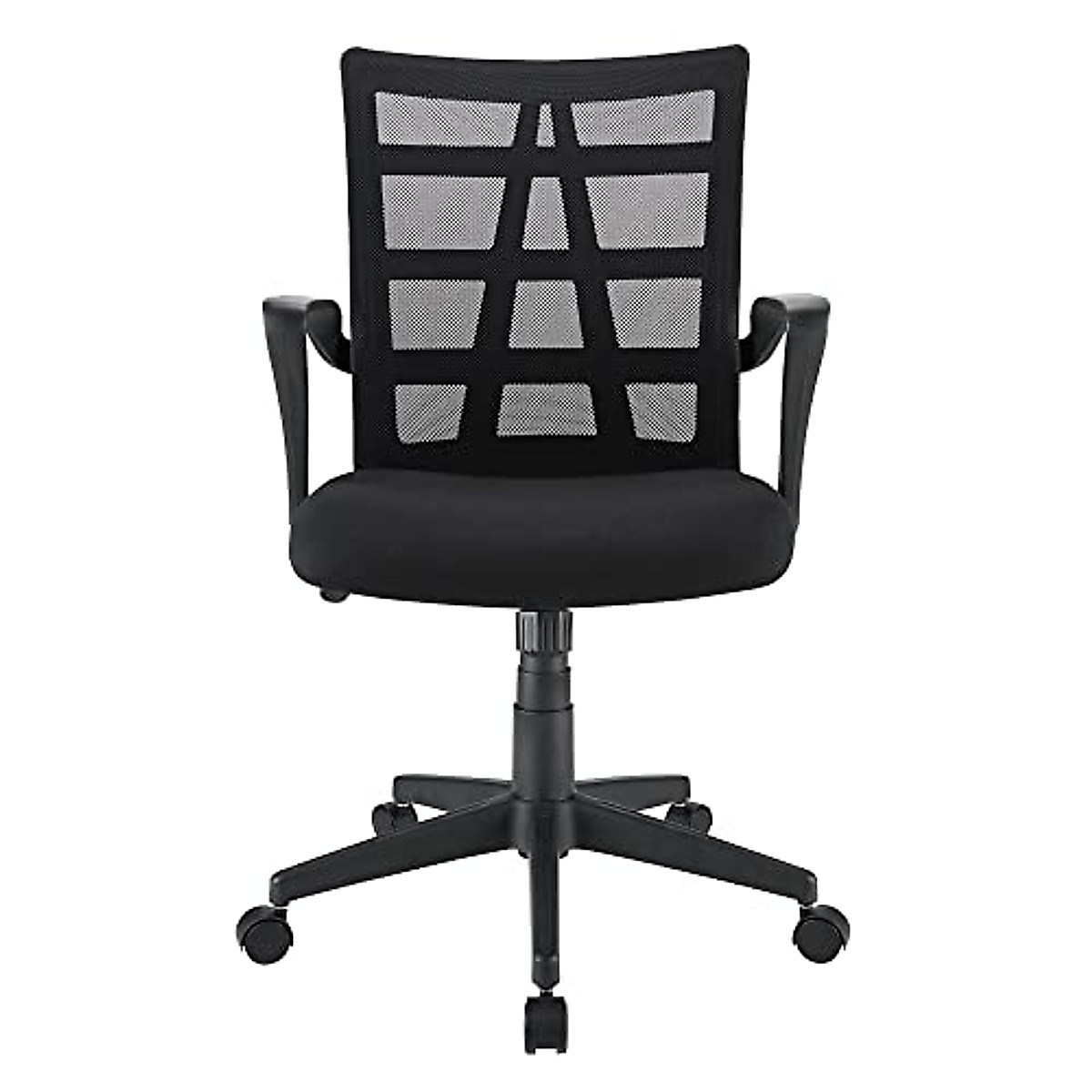 Realspace® Jaxby Mesh/Fabric Mid-Back Task Chair, Black