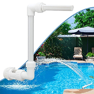 Pool Waterfall Spray Pond Fountain - Water Fun Sprinklers Above In Ground Swimming Pool Decoration, Swimming-Pool Spa Accessories, Adjustable Pool Aerator Cool Warm Water Temperatures Backyard Decor