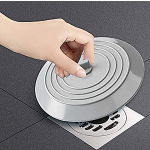 Cheeroyal 6 Inches Drain Stopper Silicone Bath Plug Tub Stopper Drain Plug for Kitchen, Bathroom and Laundry (Gray)