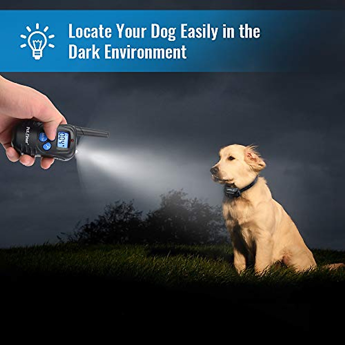 Petrainer Training Collar for Dogs - Waterproof Rechargeable Dog Training E-Collar with 3 Safe Correction Remote Training Modes, Static, Vibration, Beep for Dogs Small, Medium, Large