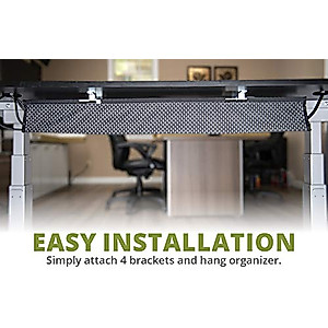 Uprite Ergo Mesh Cable Manager, Ergonomic Cord Organizer for Height Adjustable Desks (Gray)