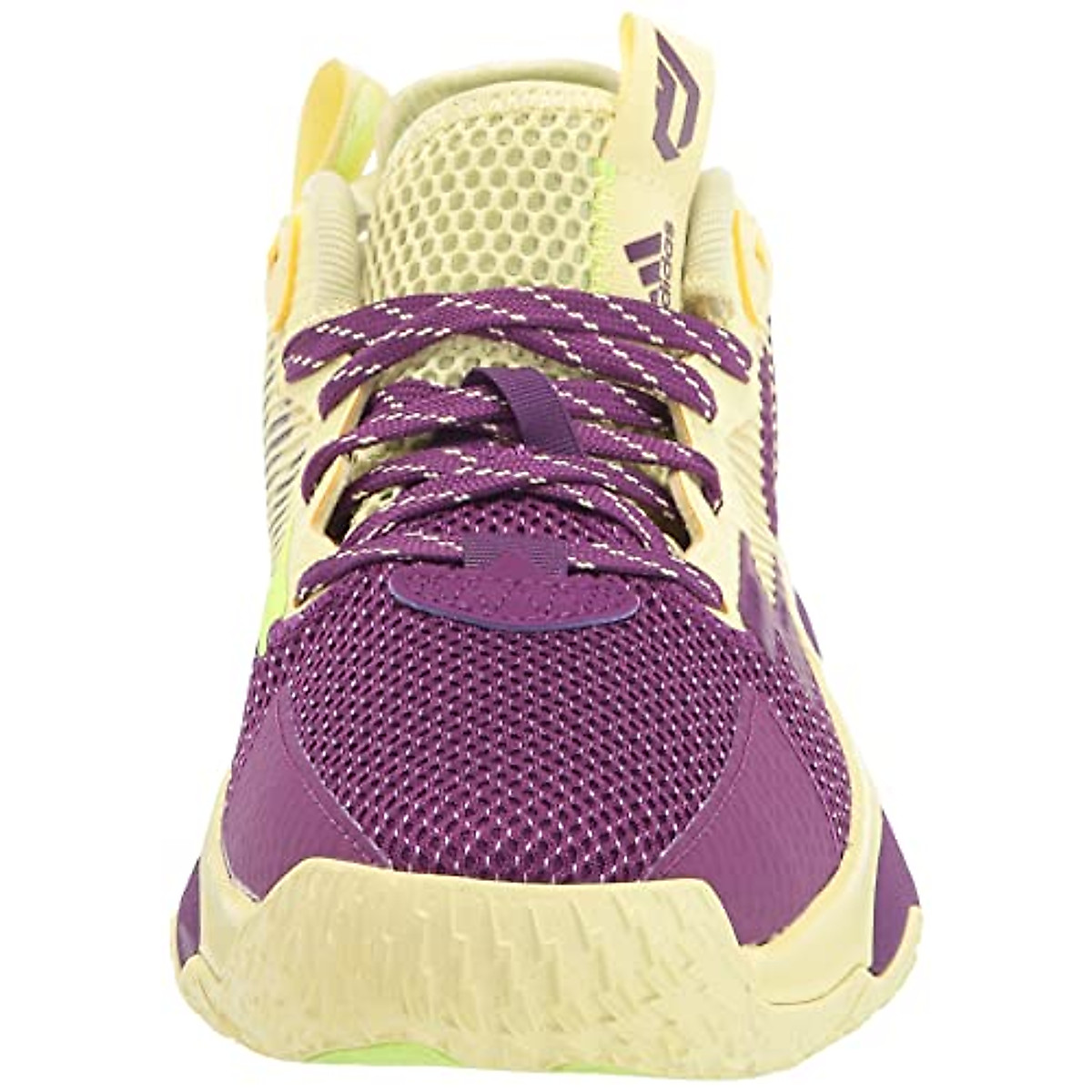 adidas Unisex Dame 8 Basketball Shoe, Yellow Tint/Glory Purple/Signal Green, 11.5 US Men