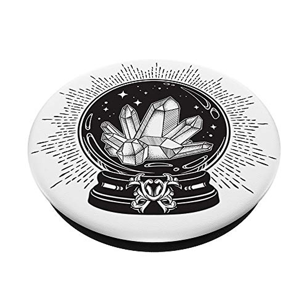 Retro Vintage Witchy Crystal Ball Witch Crystals with Stars PopSockets PopGrip: Swappable Grip for Phones & Tablets