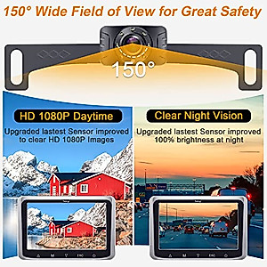 Yakry Wireless Backup Camera Trucks Cars HD 1080P 5 Inch Monitor Bluetooth License Plate 2 Channels System for Vans Small RVs Signal Easy Installation Y25