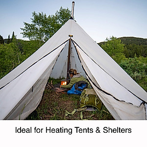 Winnerwell Fastfold Titanium Tent Stove | Ultralight 4 Pound Titanium Wood Burning Stove for Tents and Shelters | Includes Chimney Pipe | Functions as Ultralight Firepan