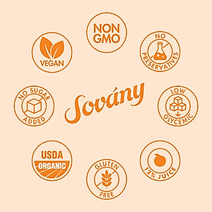 Sovány Sparkling Water, Tangerine, Seltzer Water Drinks, USDA Organic, Made With Real Fruit, Non-GMO, Vegan, No Added Sugar, Low Calorie, 12 fl oz, 12 Pack