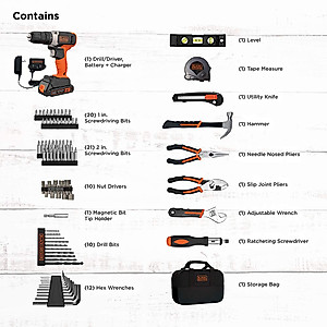 beyond by BLACK+DECKER Home Tool Kit with 20V MAX Drill/Driver, 83-Piece (BDPK70284C1AEV)