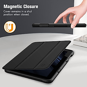 Fintie Hybrid Slim Case for All-New Amazon Kindle Fire 7 (2022 Release-12th Generation) Latest Model - Shockproof Cover with Transparent Back Shell, Black