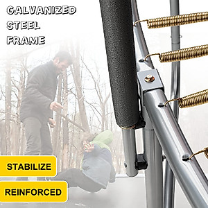 AOTOB 15FT Trampoline with Safety Enclosure Net, Outdoor Trampoline with Basketball Hoop,Heavy Duty Jumping Mat and Spring Cover Padding for Kids and Adults, Storage Bag and Ladder