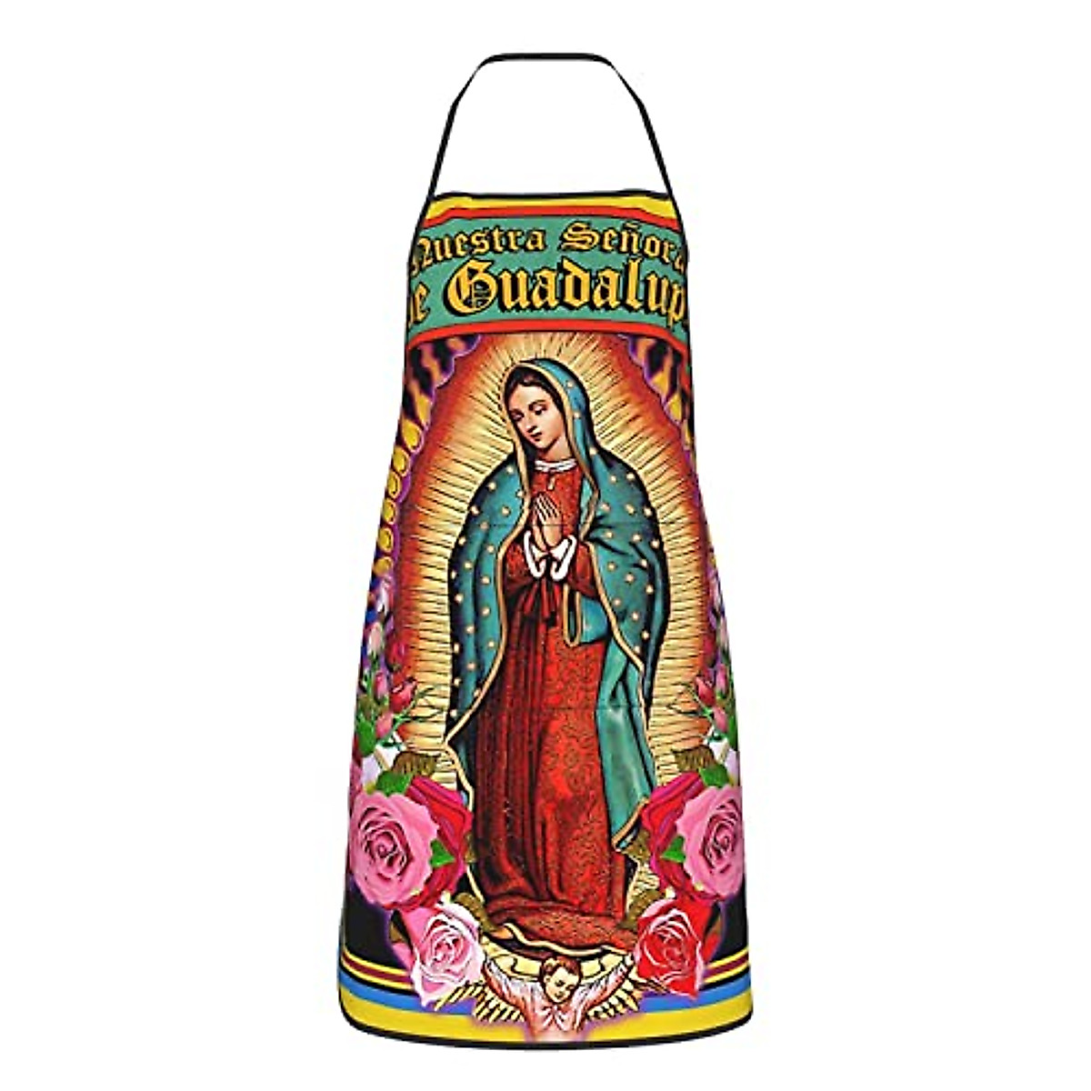 Our Lady of Guadalupe Virgin Mary Aprons for Women Men Two Pocket Chef Suitable Kitchen Creative Cooking Baking Party