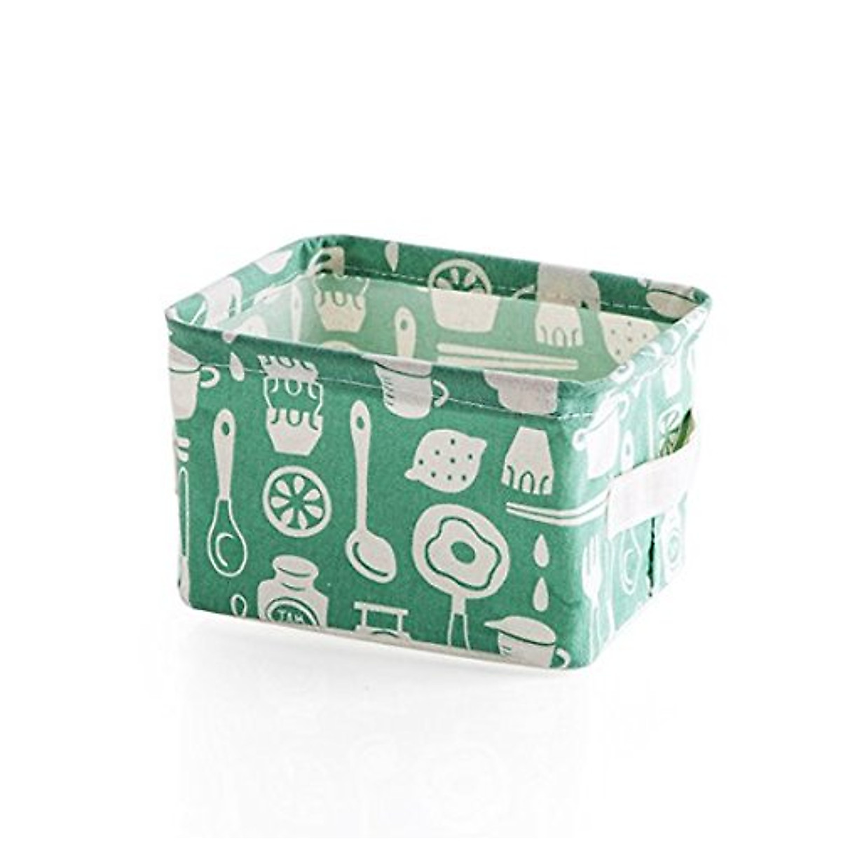 Oxford Cute Printing Foldable Storage Baskets Bins Mini Boxes Clothes Desktop Organizers Makeup Book Baby Toy (1814.511.5cm, Tableware)