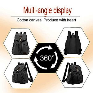 Eshow Canvas Backpack Purse for Women Canvas School Backpacks Small Casual Daypack for Men Women Anti-theft Work Daily Girls