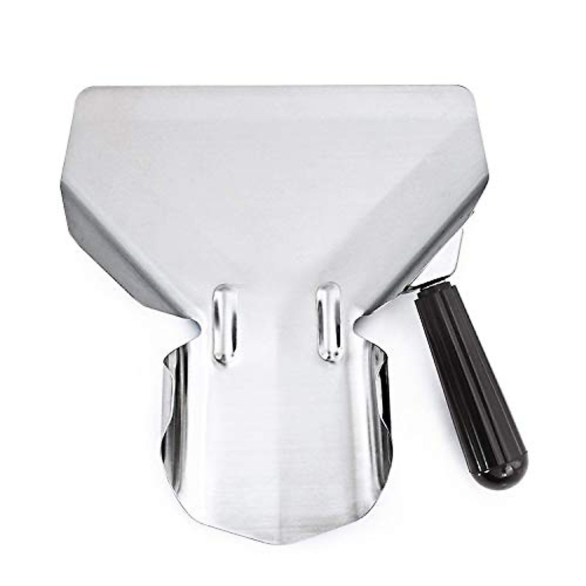 QJFCare Stainless Steel French Fry Bagger Scoop Chip Popcorn Bagger Ice Candy Snacks Desserts Scooper with Removable Handle - Right Hand