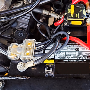 TONDA Battery Terminals, 0/4/8/10 Gauge Battery Terminal Connectors with Shims and Protective Covers, Car Battery Cable Ends, 1 pair