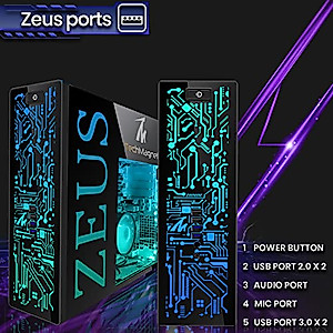 TechMagnet Gaming Desktop PC, Intel i5 4th Gen, Zeus Pro 4, GT 1030, 16GB RAM ARGB, 512GB SSD + 2TB HDD, RGB Front Panel 385 Patterns, RGB Kit, Win 10 Pro (Renewed)