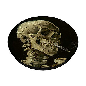 Skull of a Skeleton with Burning Cigarette Van Gogh Art PopSockets PopGrip: Swappable Grip for Phones & Tablets