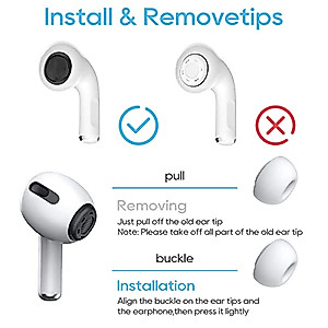 6 Pairs Airpod Pro Ear Tip Noise Cancellation, Replacement Ear Tips for Airpods Pro 2 with Case, Soft Silicone Earbuds Tips for Long Time Use, White, S/M/L