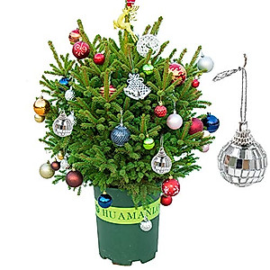 HONBAY 12PCS Mirror Disco Ball Tree Ornament Decoration with Fastening Strap for Home and Party (1.1 Inch)