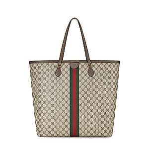 Balenciaga, Pre-Loved Balenciaga x Gucci Beige Coated Canvas Hacker Graffiti Tote Large, Brown