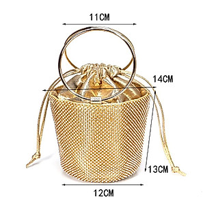 MJWDP Women Evening Bags Rhinestones Bucket Ladies Clutch Purse Ladies Handbags