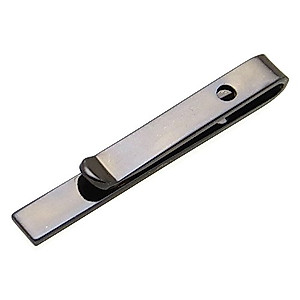 Tie Clip Bar Metallic Finish - Firm Hold and Perfect For Skinny Ties (Gunmetal)