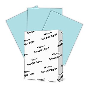 Springhill 8.5” x 11” Blue Colored Cardstock Paper, 90lb, 163gsm, 250 Sheets (1 Ream) – Premium Lightweight Cardstock, Printer Paper with Smooth Finish for Cards, Flyers, Scrapbooking & More – 085100R