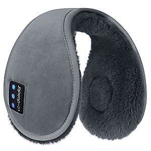 LC-dolida Bluetooth Earmuffs for Winter Women Men, Ear Warmers Headphones Ear Muffs Fluffy with Music HD Speakers Calling for Outdoor Winter Running Cycling Camping, Ice Fishing Skating, Walking Dog