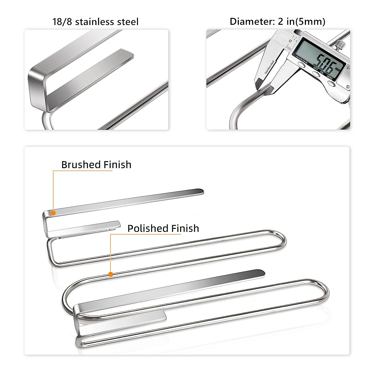 Tiilan Under Cabinet Stemware Rack, Hanging Wine Glass Holder for Kitchen, Bar, Pub - Stainless Steel, Pack of 1