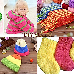 OURVER (25 Khaki) Celine lin One Skein Super Soft Warm Coral Fleece Fluffy Knitting Yarn Baby Blanket Yarn, 5 Rolls x100g