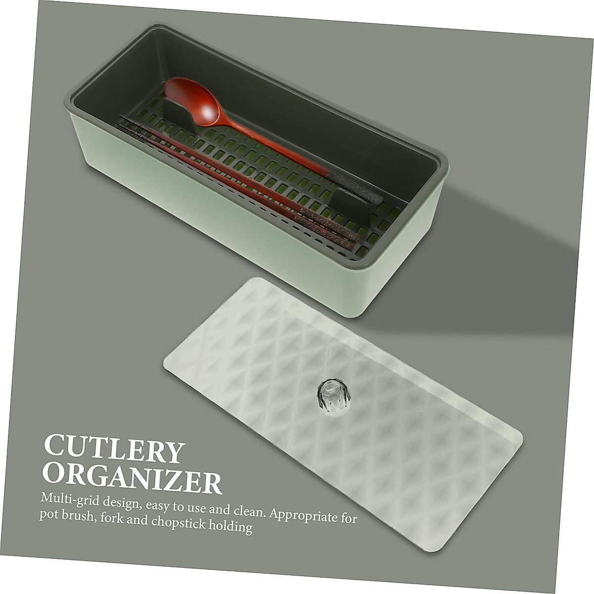 Zerodeko Diamond Cutlery Box utensil tray spoon organizer for kitchen drawers silverware tray flatware organizer plastic cutlery delicate cutlery organizer - clamshell drain box pp