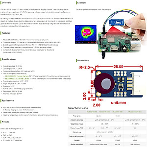waveshare MLX90640 IR Array Thermal Imaging Camera with 32×24 Pixels 110° Field of View Communicating via I2C Interface Supports Raspberry Pi/rduino(ESP32)/STM32, etc.