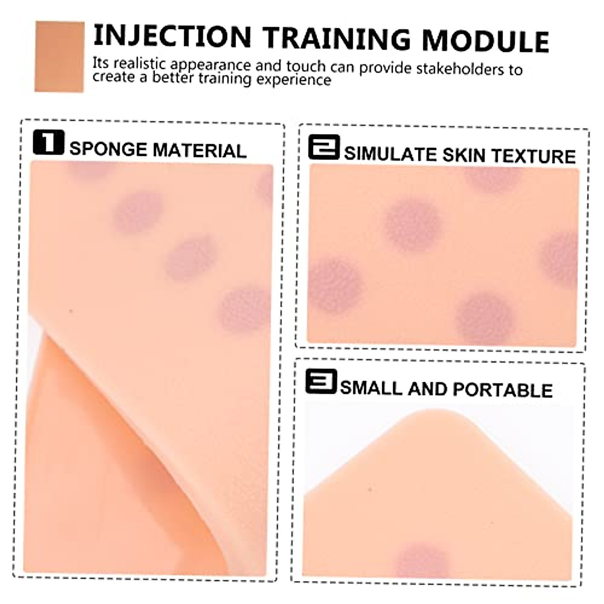 Practice Pad Skin Test Training Module Nurse Injection pad Human Body Model mannequins Manikin Injection Training Supplies Intradermal Injection Training Pad Human Skin