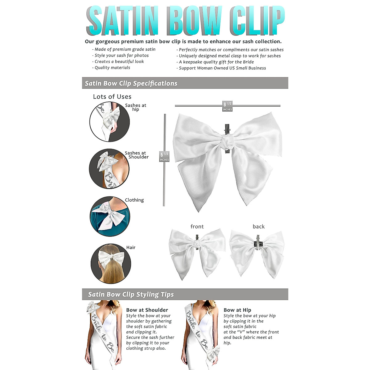 Blue Bride Sash - Set of 2: Crystal Flirty Bride to Be on Navy Blue Bridal Grade Satin Sash & Navy Satin Bow Clip - Something Blue for Bride - Set2(Flrt SshBw) NVY