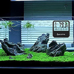 LCD Digital Aquarium Alarm Thermometer, Large Screen Transparent Fish Tank Thermometer, Always Monitoring Your Water Temperature - Fast & Accurate - No Messy Wires