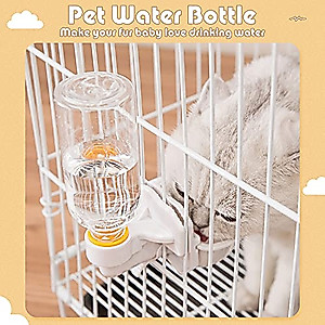 Riakrum 2 Pieces Dog Water Bottle for Crate 17oz Anti-Overflow Pet Cage Water Dispenser Automatic Hanging Cage Bottle for Small Dogs Cats Bunny Ferret Small Animals Crate Kennel Cage, 2 Colors