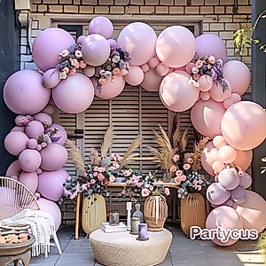 Partycus Pink Purple Balloon Garland Double Stuffed Lavender Party Balloon Macaron Light Pink Latex Pastel Balloons Arch Kit for Birthday Baby Shower Wedding Engagement Princess Party Decoration…