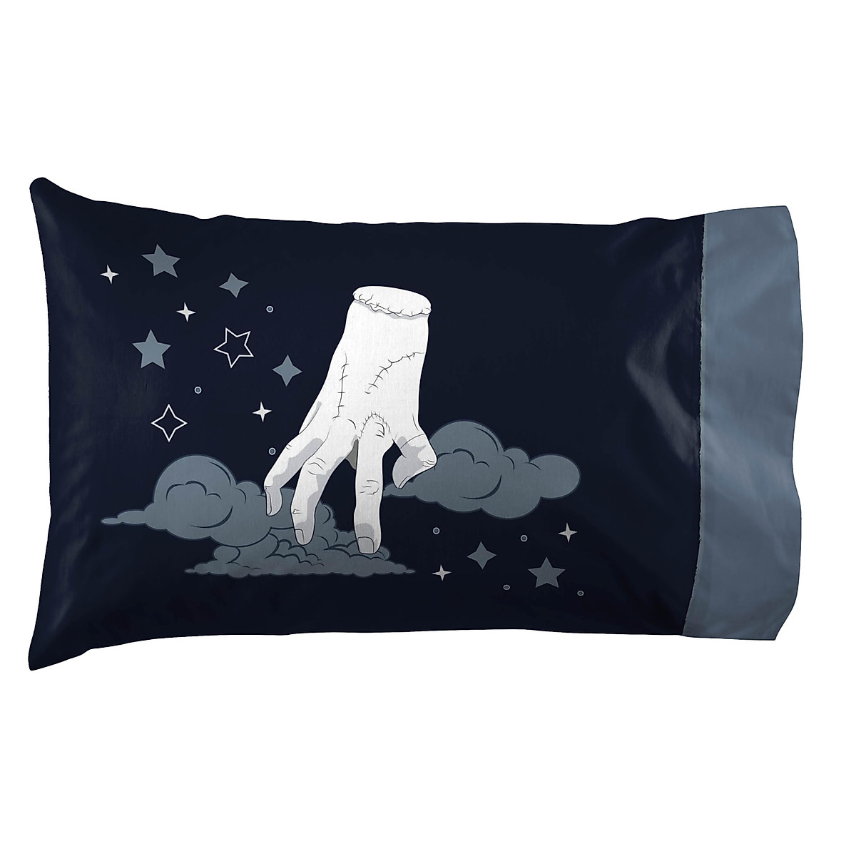 Jay Franco Wednesday Addams Queen Sheet Set - Super Soft Kids 4 Piece Bedding Set - Moon and Stars Microfiber Sheets Includes Reversible Pillow Covers
