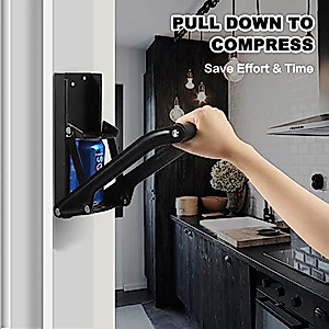 16oz Metal Can Crusher, Heavy-Duty Wall-Mounted Smasher for Aluminum Seltzer, Soda, Beer Cans and Bottles for Recycling, Gadgets for Home (Black)