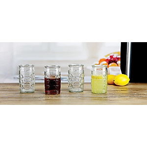 Circleware Wicker Entertainment Set, Beverage Dispenser With Hermetic Locking Lid And 4 Glasses, Glassware Pitcher for Water, Juice, Beer Wine Liquor, Kombucha & Cold Drinks, 128 oz & 4x16 oz