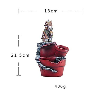 ZFRANC Flower Pot - Creative Castle House Shaped Resin Garden Pot, New Novelty Bonsai Plant Flower Pot for Succulents, Cactus, Flowers, Indoor Outdoor Decorations