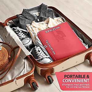 GymCope Foldable Yoga Mat for Travel, 68"x24" Folding Travel Gym Mat for Women Yoga Studio, Packable and Portable Pilates Mat with Storage Bag Easy to Carry, Lightweight Travel Workout Mat, 2mm/4mm