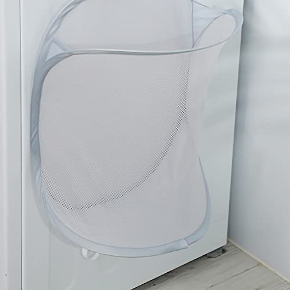 Hanging Laundry,Mesh Collapsible Small Wall Laundry Baskets,Pop Up Laundry Hamper with Hook,Used for Bedroom,Bathroom,Guys and Girls Dorms(Grey)