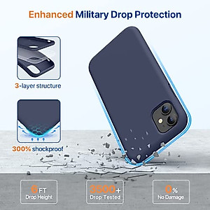 Miracase Liquid Silicone Phone Case Compatible with iPhone 11 6.1 inch(2019), Gel Rubber Full Body Protection Cover Case Drop Protection Case (Navy Blue)