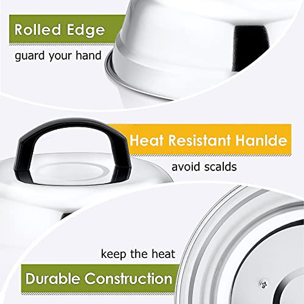 Leonyo 9 Inch Cheese Melting Dome Lid Set of 4, Stainless Steel Griddle Accessories, Durable Basting Steaming Cover for Teppanyaki Flat Top Griddle Grill, Hamburger Bacon Steak Patties, Plastic Handle