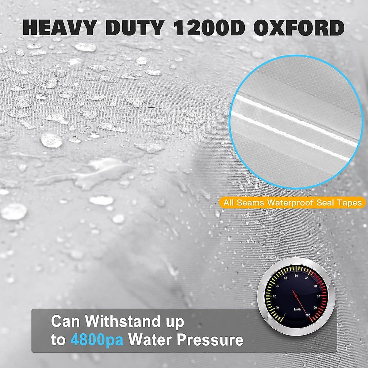 Fuprosico 1200D Pontoon Cover Heavy Duty Pontoon Boat Covers Waterproof Pontoon Cover Pontoon Boat Cover with Motor Cover,Grey 21-24ft