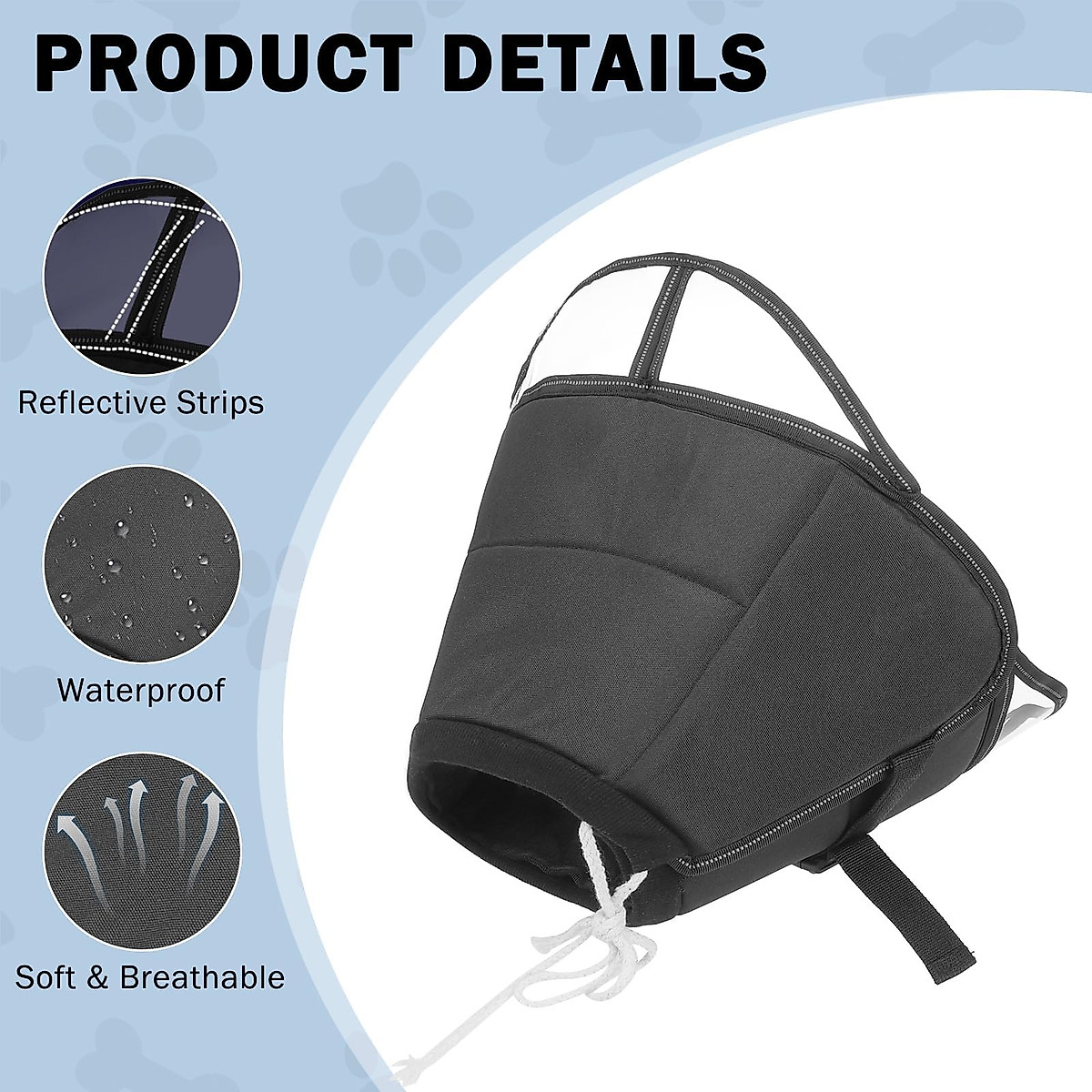 SCENEREAL Dog Cone for Dogs After Surgery, Adjustable Dog Cone Collar Alternative to Stop Licking for Wound Care, Spay, Neuter, Soft Recovery Cone for Medium Large Size Dog, E-Collar Neck Collar