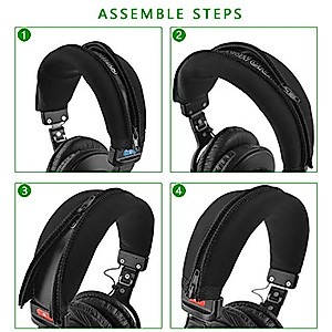 Geekria Earpad + Headband Compatible with Sony MDR-7506, MDR-V6, MDR-CD900ST Headphone Replacement Ear Pad + Headband Cover/Ear Cushion + Headband Protector/Earpads Repair Parts Suit (Black)