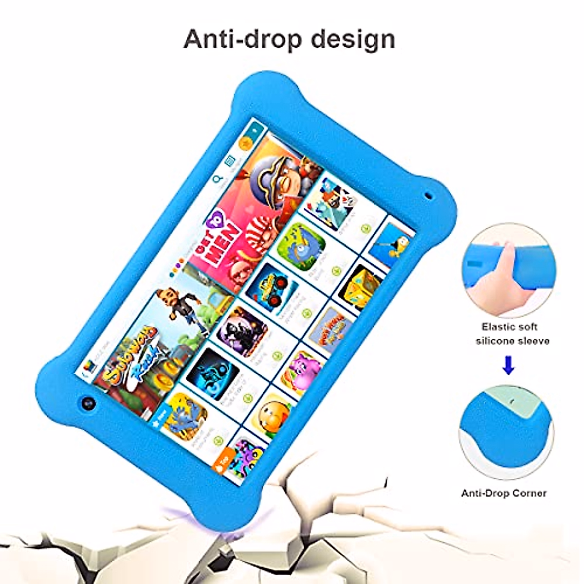 ANXONIT Kids Tablet, 7 inch WiFi Android 11 Tablet for Kid, Full HD 1920x1200 IPS Screen, 2GB RAM 32GB ROM,Kidoz Game Education Apps (Blue)